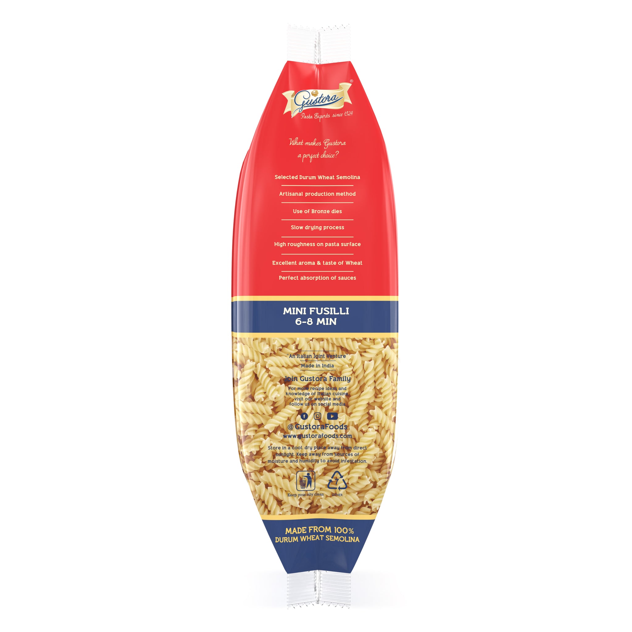 Buy Mini Fusilli Pasta – Best Price Online | Gustora Foods
